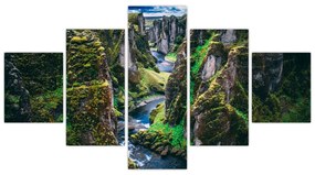 Obraz - Řeka ve skalnatém údolí (125x70 cm)