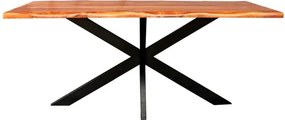 Indický nábytek - Jídelní stůl s kovovými nohami 160x90 cm z indického masivu palisandr Natural