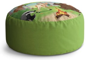 Taburet Circle lesní zvířátka 2, zelená