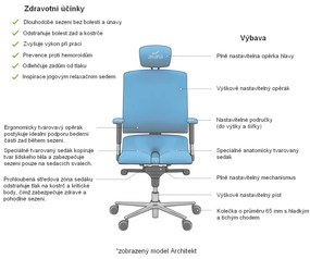 Zdravotní židle Architekt II, modrá