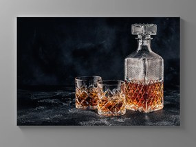 Obraz karafa a whiskey Rozměr: 100 x 65 cm