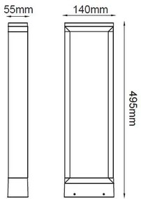 ACA Lighting Zahradní LED svítidlo RIPI 8W/230V/3000K/180Lm/90°/IP54, tmavě šedé