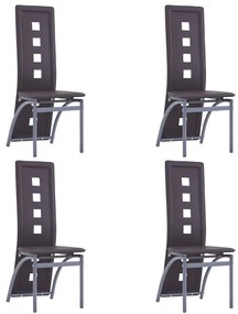 Jídelní židle 4 ks hnědé umělá kůže,  281710
