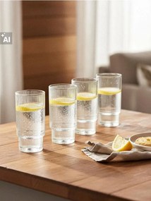Sinsay - Rýhované sklenice 4 ks - bílá