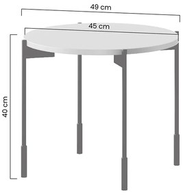 Kulatý kávový stolek Sonatia 45 cm - burgund