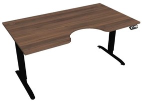 Hobis Motion Elektr. nastavitelný stůl 160x90 s pamětí - HOBIS ERGO MOTION MSE 2M 1600 Dekor stolové desky: ořech, Barva kovové podnože: černá
