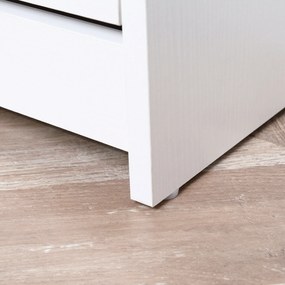 HOMCOM Botník s 3 sklápěcími přihrádkami (18 párů bot) a 1 úložnou policí z dřevotřísky, bílý, 60x24x132cm