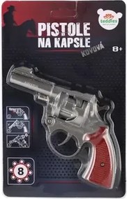 TEDDIES Kapslová pistole 18 cm / Kapslíková pistole / 8 ran / kovová