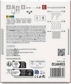 Propojovací vánoční řetěz bez zdroje EMOS Connecting D1AM03 ZY1926 100LED 10m multicolor