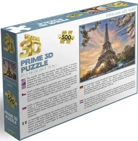 PRIME 3D Puzzle Eiffelova věž Paříž 3D / 500 dílků / 61 × 46 cm