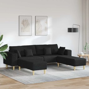 Pohovka 3 ks Černá textil 3335164