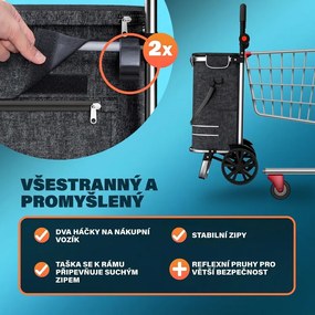 Nákupní vozík s chladicím vakem černý 108231