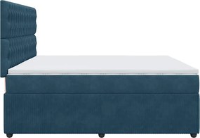 Box spring postel s matrací tmavě modrá 200x200 cm samet 3292440
