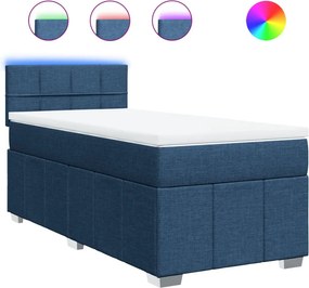 Box spring postel s matrací modrá 90x200 cm textil 3289257