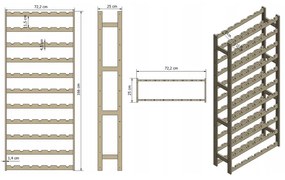 Regál na víno Klasik na 77 lahví