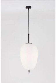 Nova Luce Závěsné svítidlo LATO černý kov a opálové sklo E27 1x12W