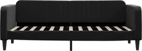 Válenda s přistýlkou a zásuvkami černá 80 x 200 cm samet 3197108