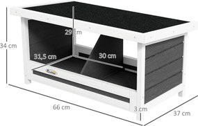 Hnízdní box PawHut z jedlového dřeva s asfaltovou střechou pro kuřata 66x37x34 cm šedý |