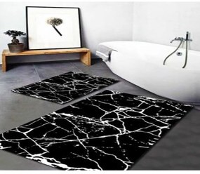Bílo-černé koupelnové předložky v sadě 2 ks 60x100 cm Cracks – Mila Home