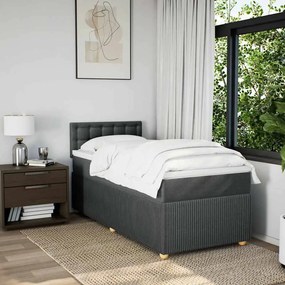 Box spring postel s matrací tmavě šedá 90x190 cm textil 3287326