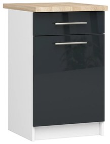 Kuchyňská skříňka Olivie S 50 cm 1D 1S bílá/grafit
