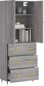 Skříň highboard šedá sonoma 69,5 x 34 x 180 cm kompozitní dřevo 3195833