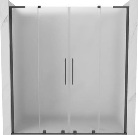Mexen Velar L Duo, posuvné sprchové dveře do otvoru 170 cm, 8mm sklo námraza, grafit broušený, 871-170-003-32-66
