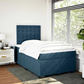 Box spring postel s matrací modrá 120 x 200 cm samet 3290898