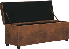 Lavice s úložným prostorem 116 cm hnědá umělá broušená kůže 281315