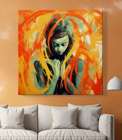 Obraz na plátně - Meditace, abstrakce, žena, šepot moudrosti FeelHappy.cz Velikost obrazu: 120 x 120 cm