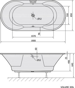 Polysan IO 180 x 85 cm vana oválná akrylátová 16611