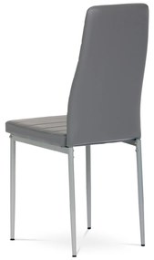 AUTRONIC Židle jídelní, šedá koženka, šedý kov