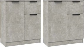 Příborníky 2 ks betonově šedé 60 x 30 x 70 cm kompozitní dřevo 3115815