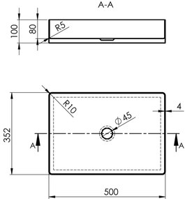 Sapho - Umyvadlo na desku AURUM 50x35 cm antracit