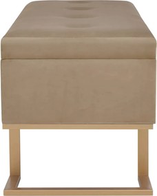 Lavice s úložným prostorem 105 cm béžová samet 247574