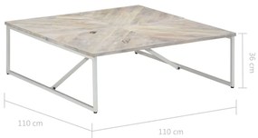 Konferenční stolek 110 x 110 x 36 cm masivní mangovníkové dřevo - Default Title
