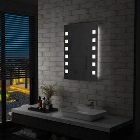 vidaXL Koupelnové nástěnné zrcadlo s LED osvětlením 60 x 80 cm