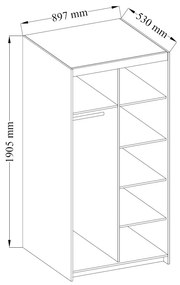 Šatní skříň ELENA 2D | 89,7 cm | dub lefkas