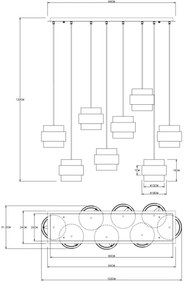 Globo 15560-8H - Lustr na lanku MILLEY 8xE27/60W/230V