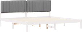 Rám postele s čalouněným čelem Světle šedá 200 x 200 cm 3405576