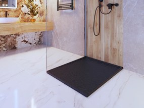 Erga Almac, SMC sprchová vanička 100 x 80 x 3 cm, černá matná, ERG-GMA-AL-80100BK