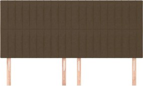 Čelo postele tmavě hnědé 160x5x118/128 cm látkové 3116579