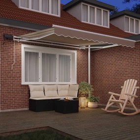 Stahovací markýza Béžová 350 x 250 cm Látka a hliník 3330340
