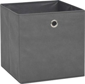 Úložné boxy 10 ks netkaná textilie 32 x 32 x 32 cm šedé 245748