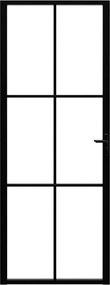 Interiérové dveře ESG sklo a hliník 76 x 201,5 cm černé 151202