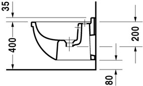 Duravit Starck 3 - závěsný bidet 36x54 cm + Wondergliss 22301500001