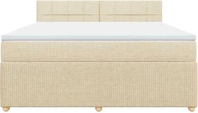 Box spring postel s matrací krémová 180x200 cm textil 3287540