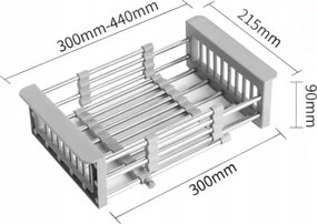 Mexen příslušenství, teleskopický odkapávač pro kuchyňský dřez, šedá, 660730-71