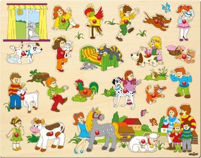 Vkládačka woody puzzle velké s úchyty