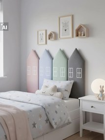 Sinsay - Čalouněný panel s motivem domku - pastelová růžová